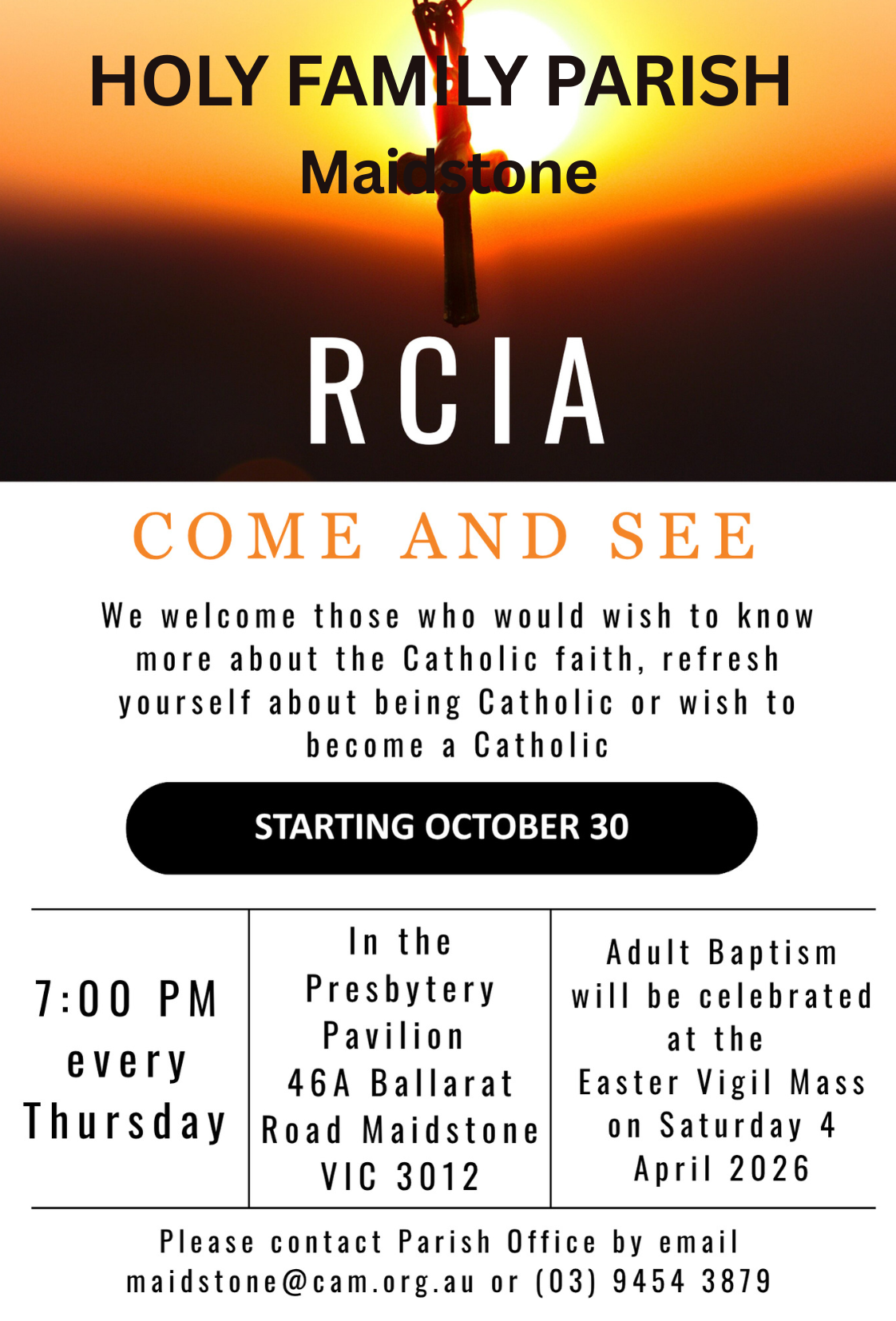 RCIA: Holy Family Parish Come and See - The Parish of Our Lady and St ...